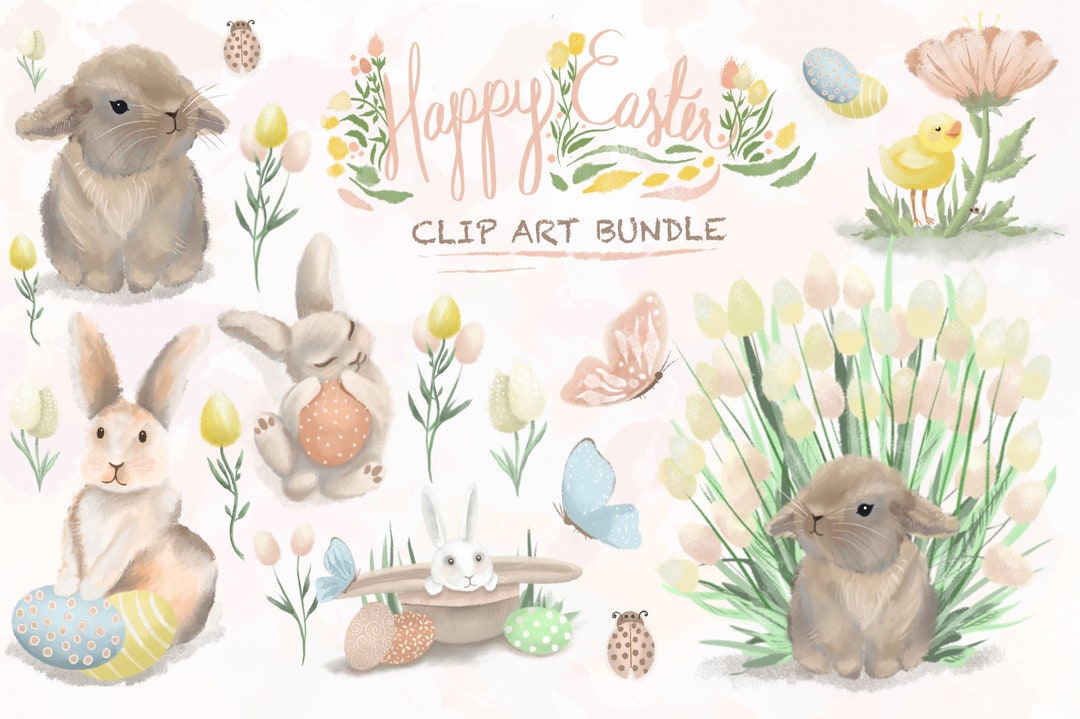 Easter Bunny Sweet Clip Art Bundle - Etsy