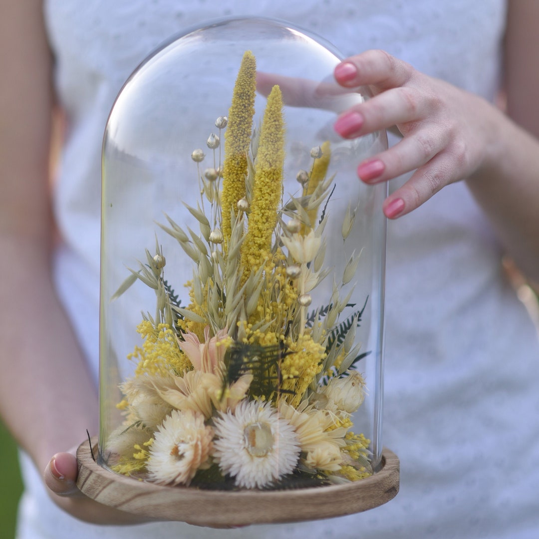 Glass Bell Jar With Dried Flowers - Etsy