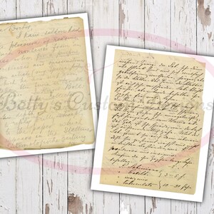 Printable Vintage Script Letters - Paper Textures - Digital Paper ...