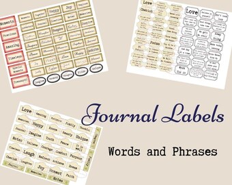 Vertical Word Labels Phrases Typewriter Font Printable | Etsy