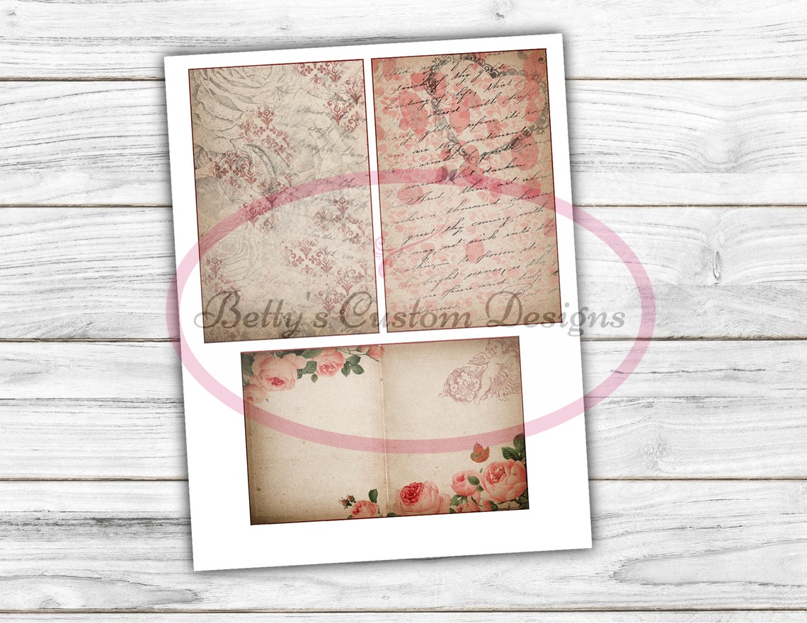 Mini File Folder Book Romantic Rose Digital Printable - Etsy