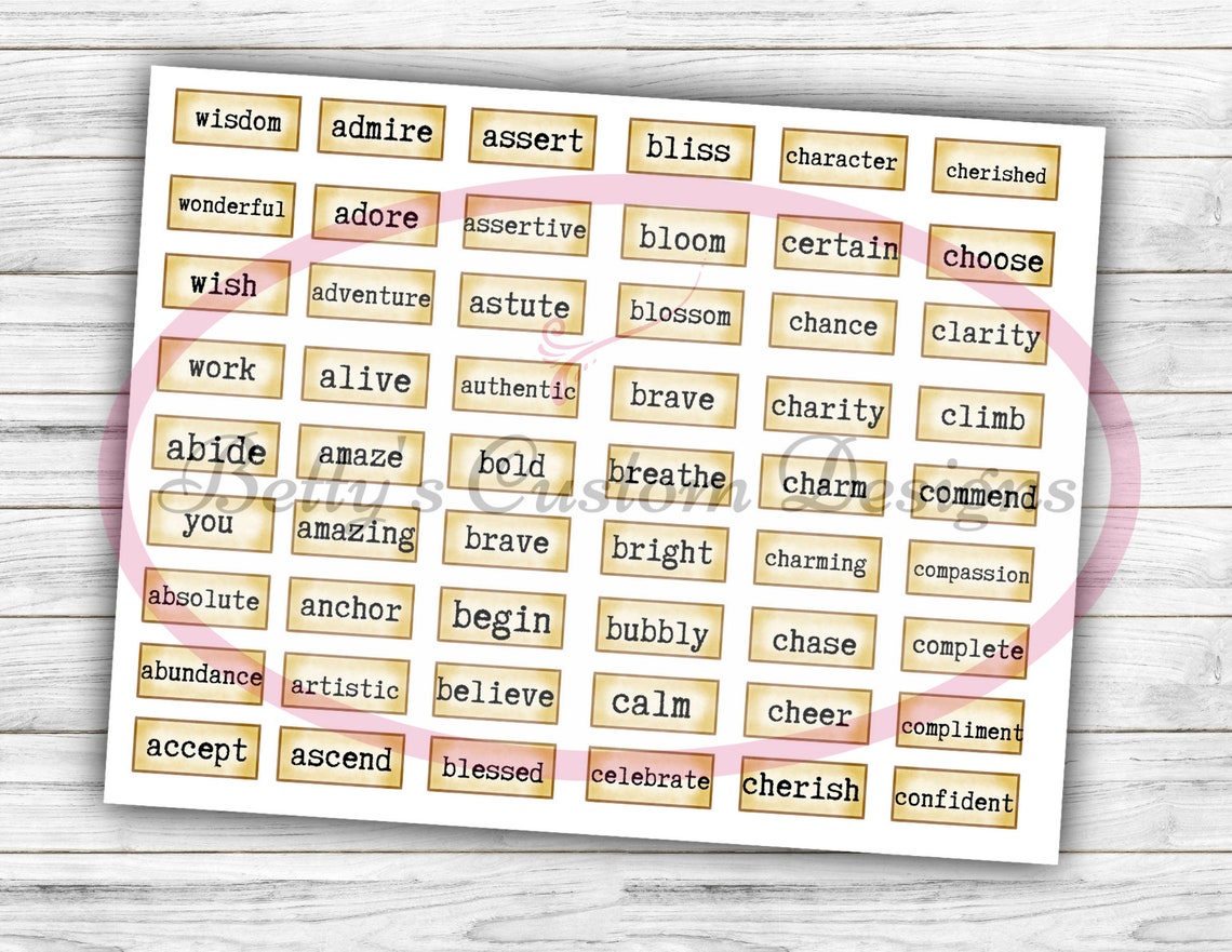 Simple Word Labels Phrases Typewriter Font Printable | Etsy