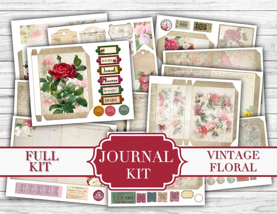Vintage Floral Journal Kit Digital Download Full Journal | Etsy