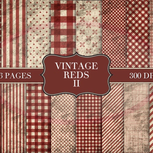 Vintage Red Junk Journal Kit Digital Paper Prints - Etsy