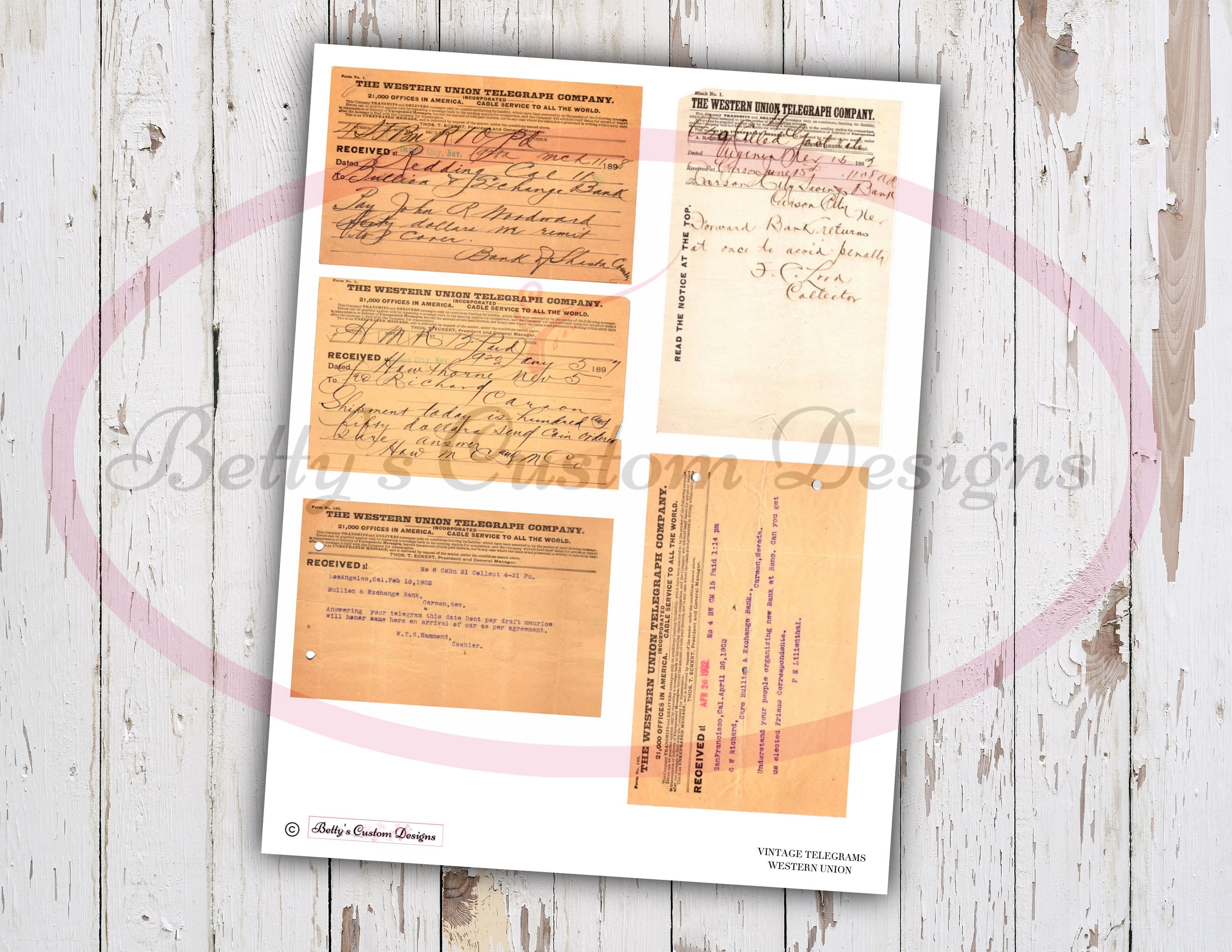 Vintage Western Union Telegrams Digital Download Printable - Etsy