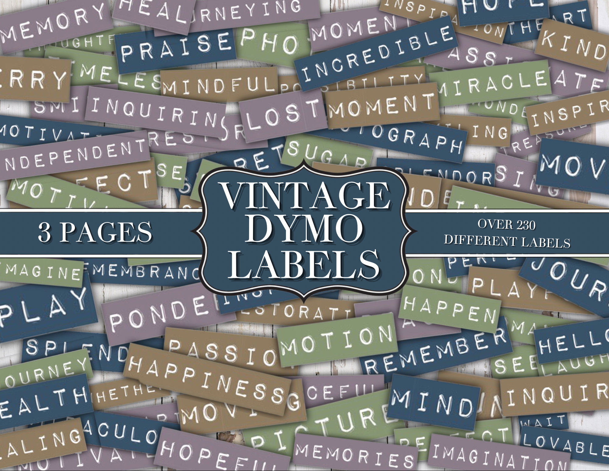 Vintage Dymo Labels Junk Journal Word Labels Junk Journal - Etsy