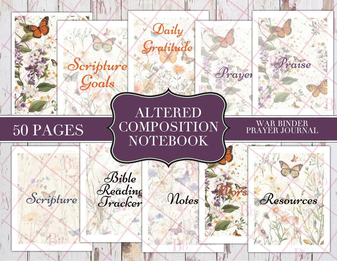 Altered Composition Notebook | War Binder | Prayer Journal Insert | Digital Download | Printable ...