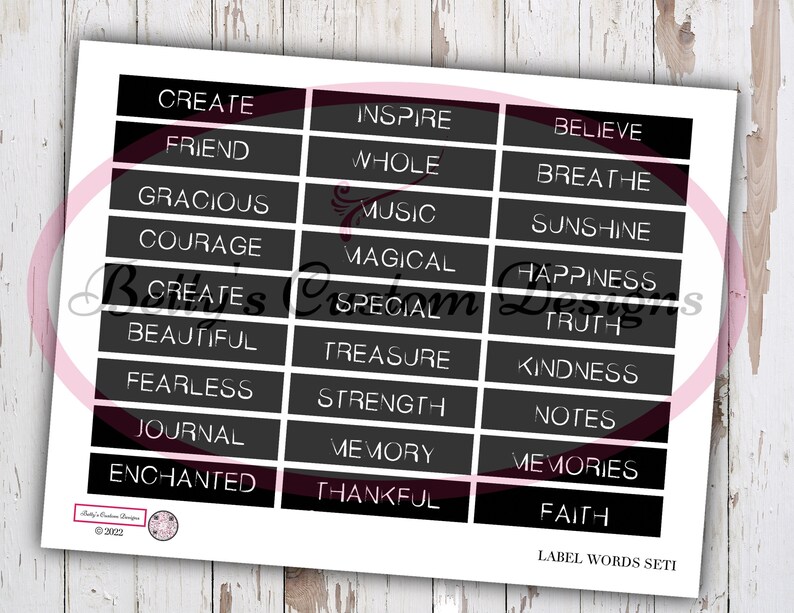 Label Words Set I Label Phrases Digital Typewriter Font - Etsy