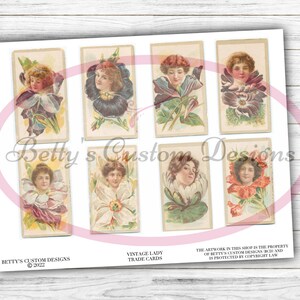 Vintage Lady Trading Cards - Journal - ATC Size - Digital Download ...