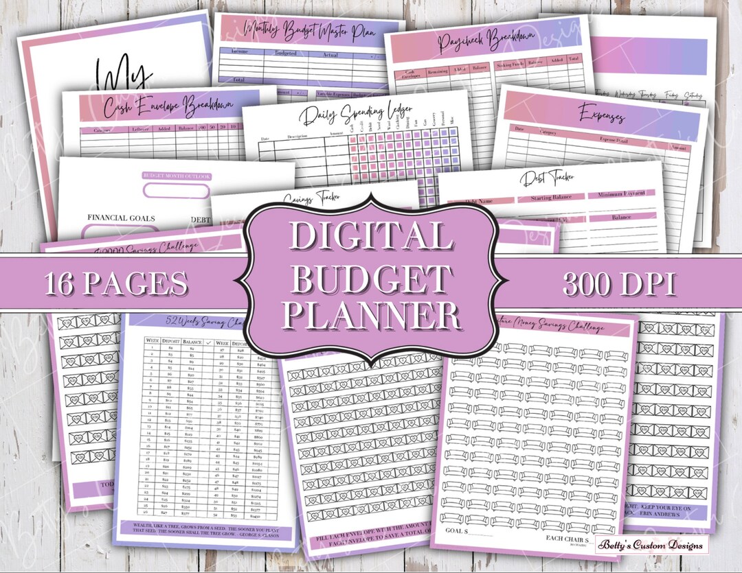 Digital Budget Planner - Cash Envelope System - Printable - Digital ...