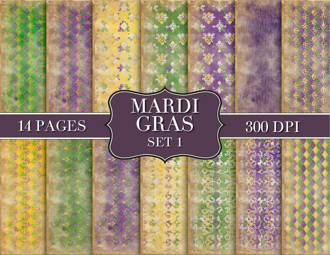 Mardi Gras Set 1 - Junk Journal Kit - Digital Paper Prints - Scrapbook ...