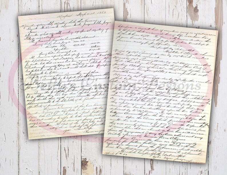 Vintage Script Letters Backgrounds Set 2 Digital Paper - Etsy