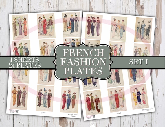 Vintage Fashion Plates Set I 4 Pages Victorian Ephemera - Etsy