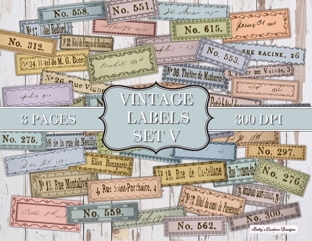 Vintage Labels Set V - Labels - Random Labels - Junk Journal Ephemera ... Vintage Labels Set V - Labels - Random Labels - Junk Journal Ephemera ...