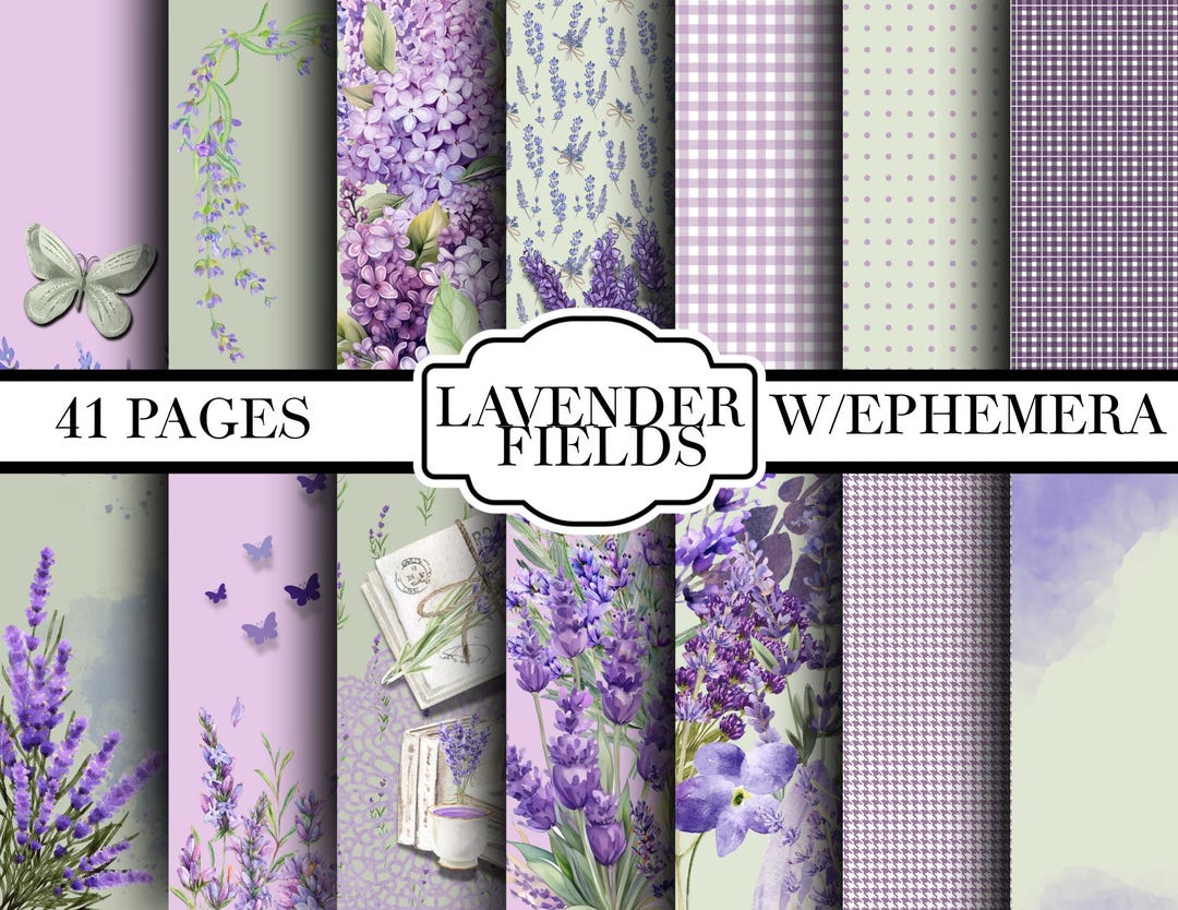 Lavender Fields Journal Kit - Digital - Printable - Journal Cards ...