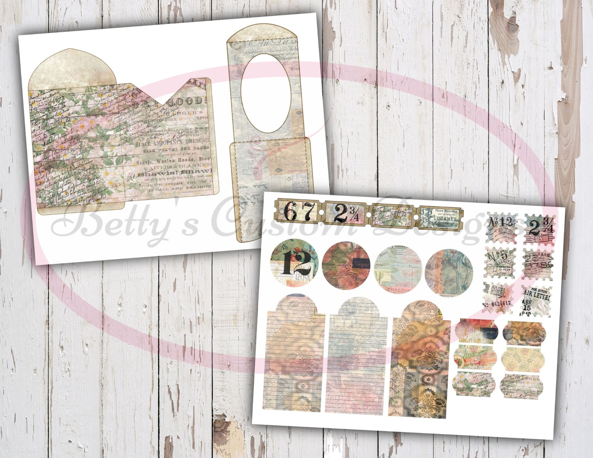 Agendum Junk Journal Kit Digital Paper Prints Scrapbook - Etsy