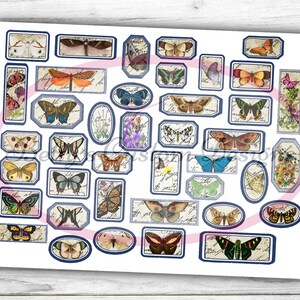 Butterfly Labels - Printable - Ephemera - Junk Journal Label - Journal ...
