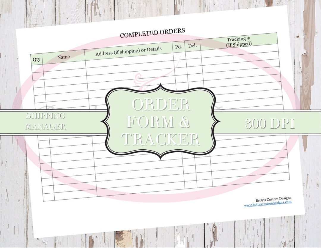 Order Form and Tracker Printable Small Business Template PDF Instant ...