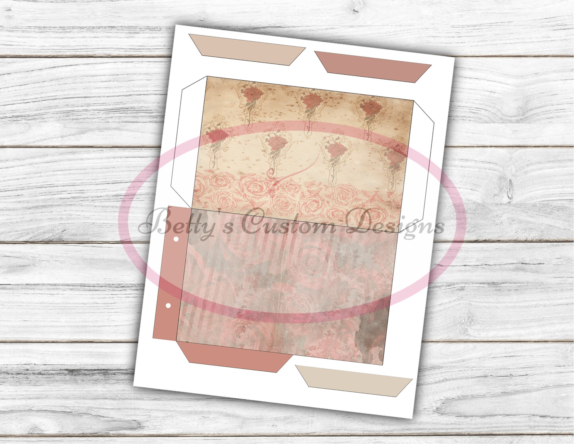 Mini File Folder Book Romantic Rose Digital Printable - Etsy