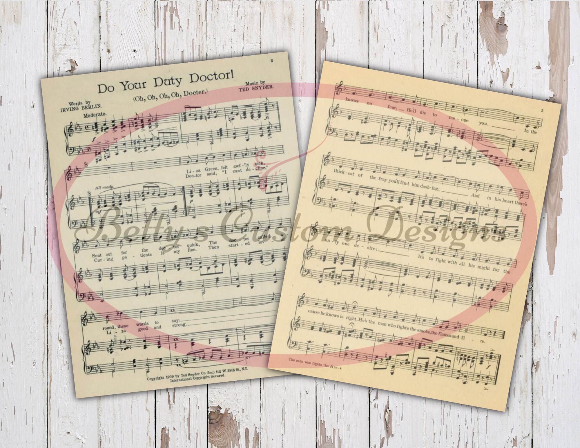 Vintage Music Backgrounds - Digital Paper Prints - Scrapbook - Vintage ...