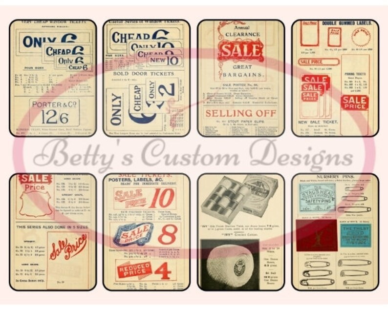 Digital Vintage Color and Black and White Ad Cards From - Etsy