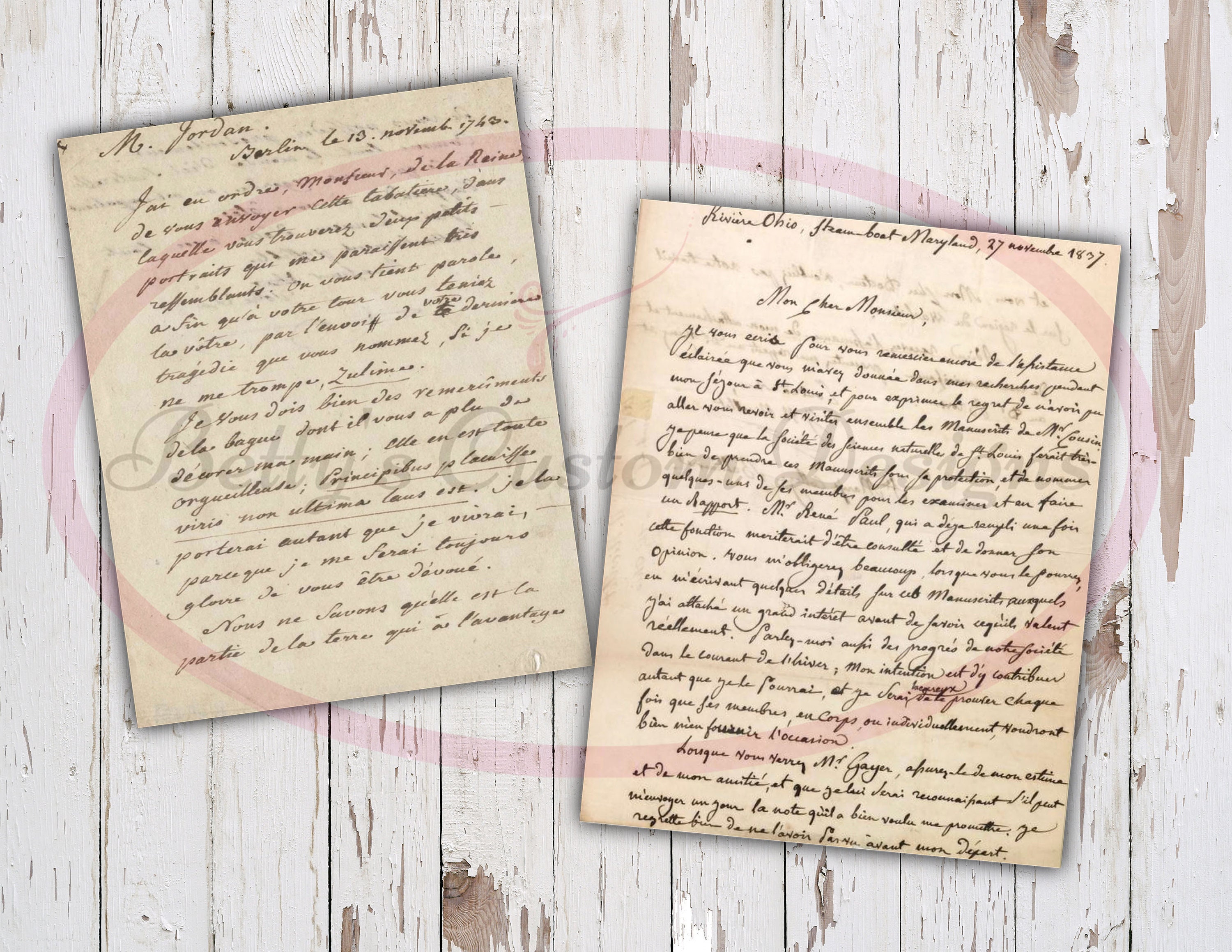 Printable Vintage Script Letters Paper Textures Digital - Etsy