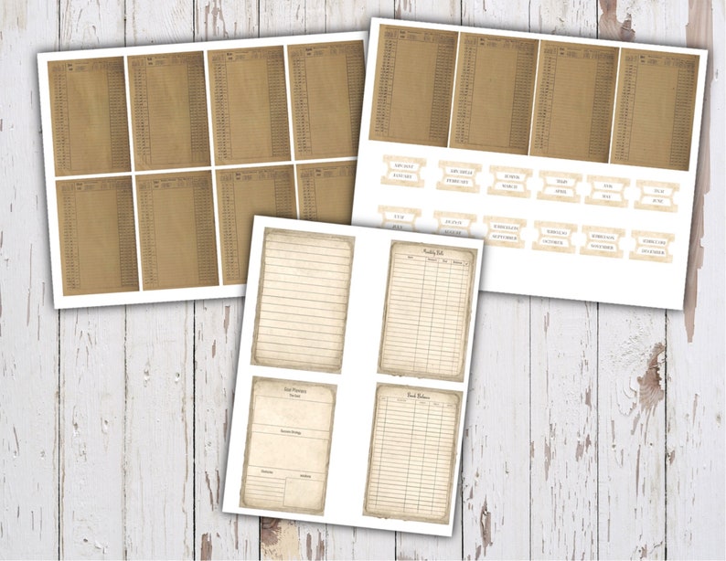 Junk Journal Planner Kit Calendar Bullet Journal Shabby - Etsy