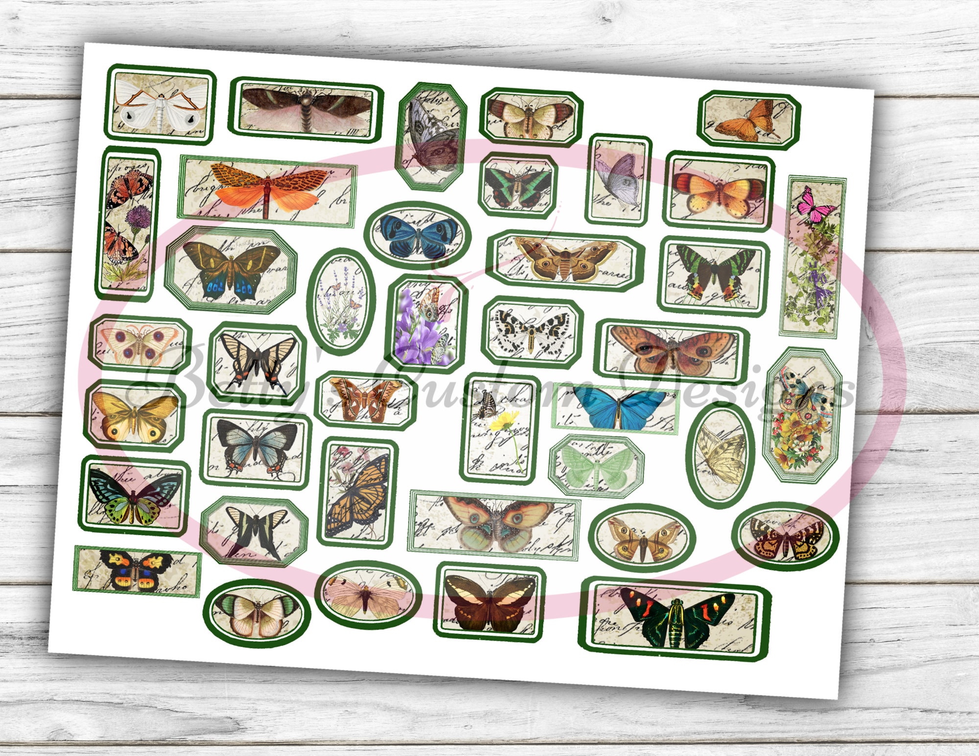 Butterfly Labels Printable Ephemera Junk Journal Label - Etsy