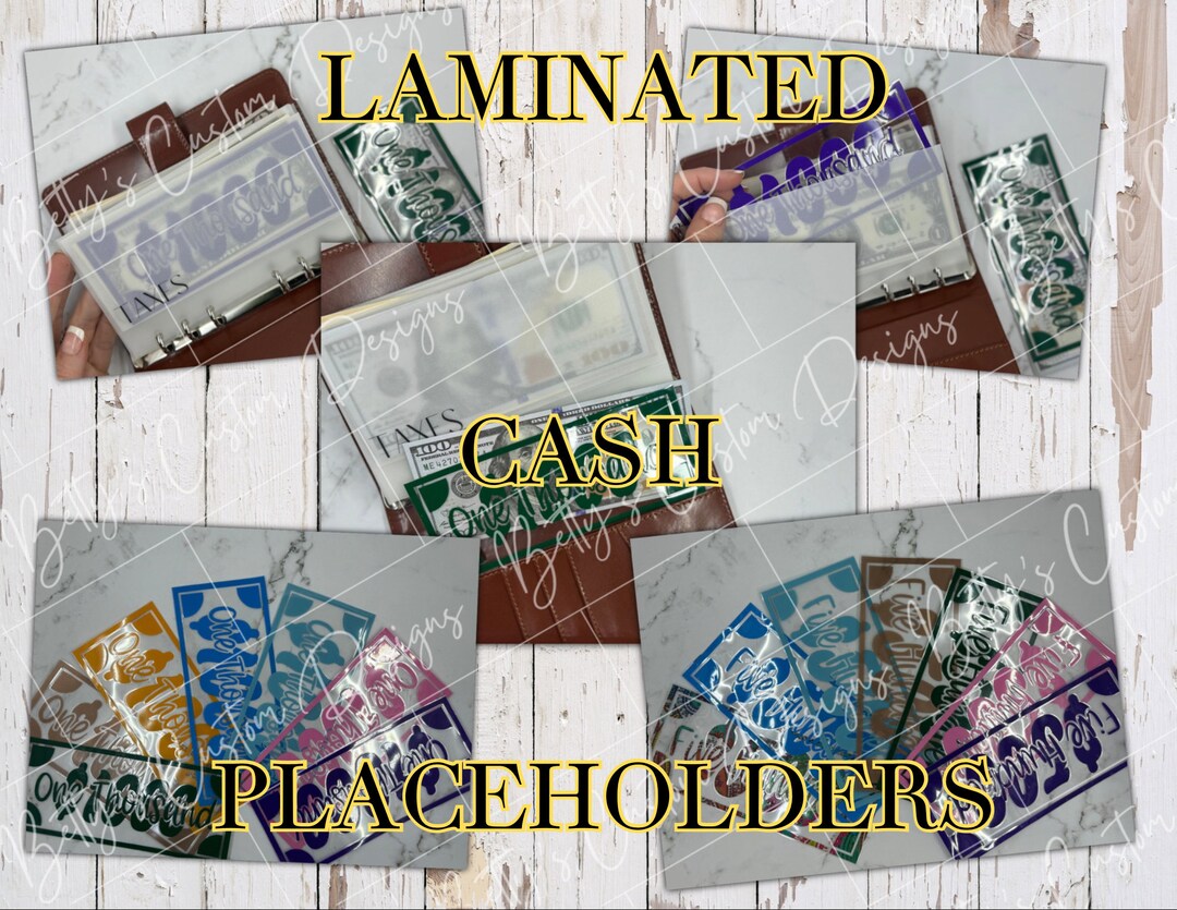 Laminated Cash Placeholders 100 500 1000 Cash Envelope Placeholder ...