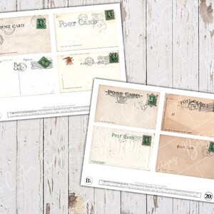 Vintage Blank Postcards - Postal Cancellation - Digital Paper Prints ...
