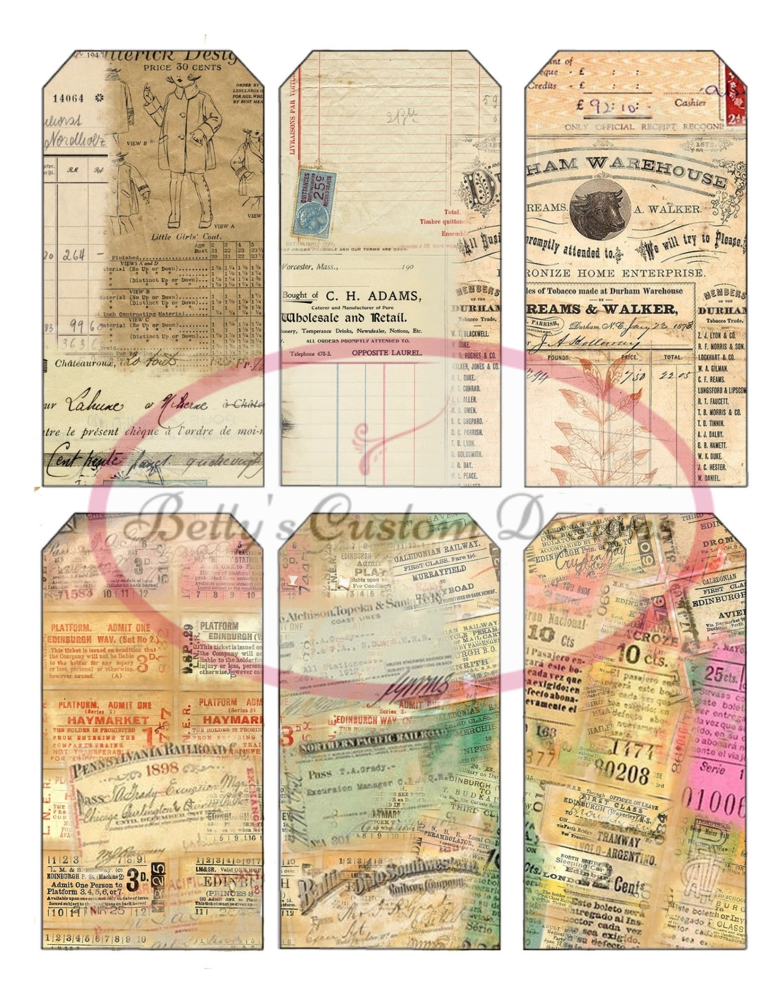 Vintage-style Tags Printable Tags Junk Journaling Digitals | Etsy