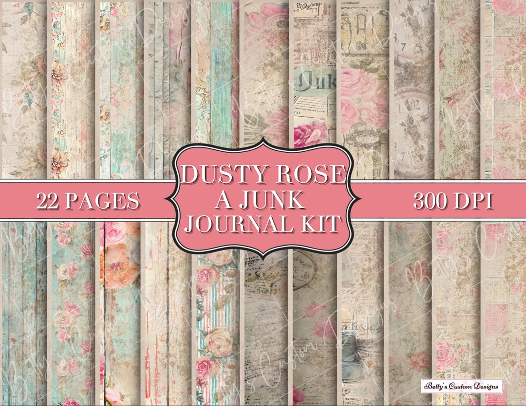 Dusty Rose Junk Journal Kit - Digital Paper Prints - Scrapbook ...