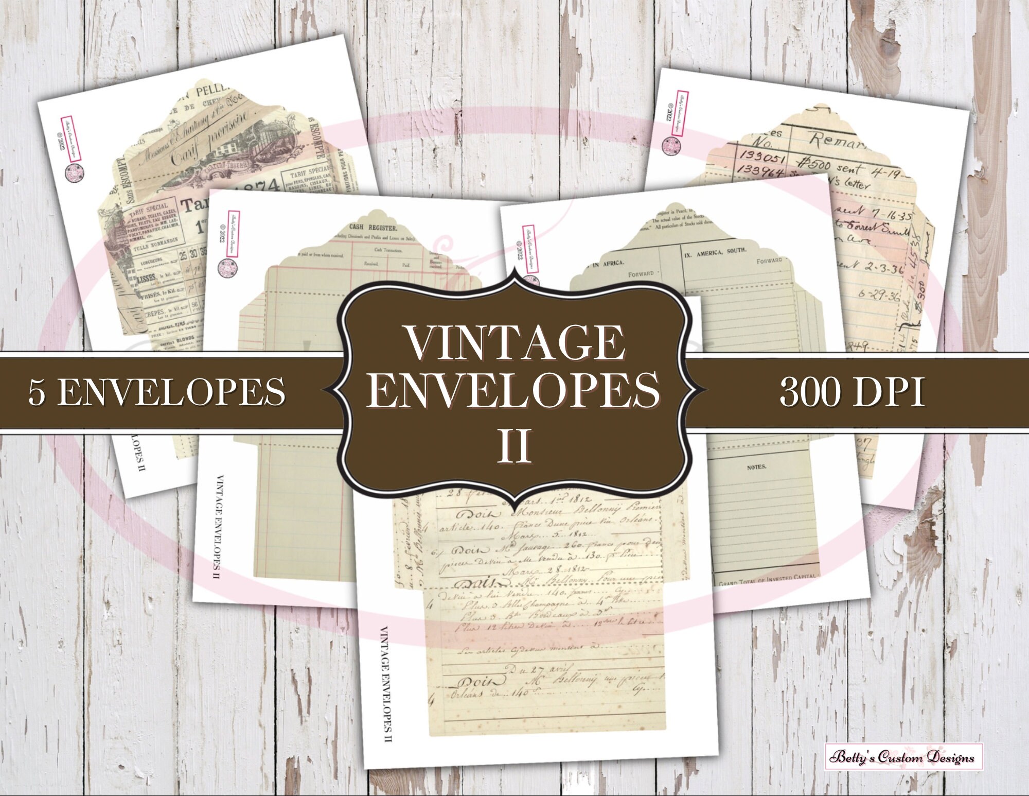 Vintage Envelopes Set II Fussy Die Cut Digital - Etsy