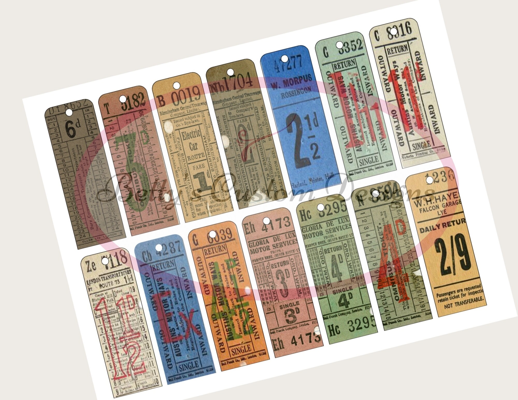 Vintage-style Ticket Tags 2 Printable Ephemera Junk - Etsy