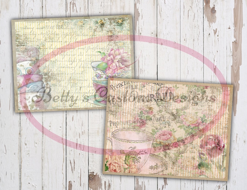 Tea Time Garden Tea Party Junk Journal Kit Digital Paper - Etsy