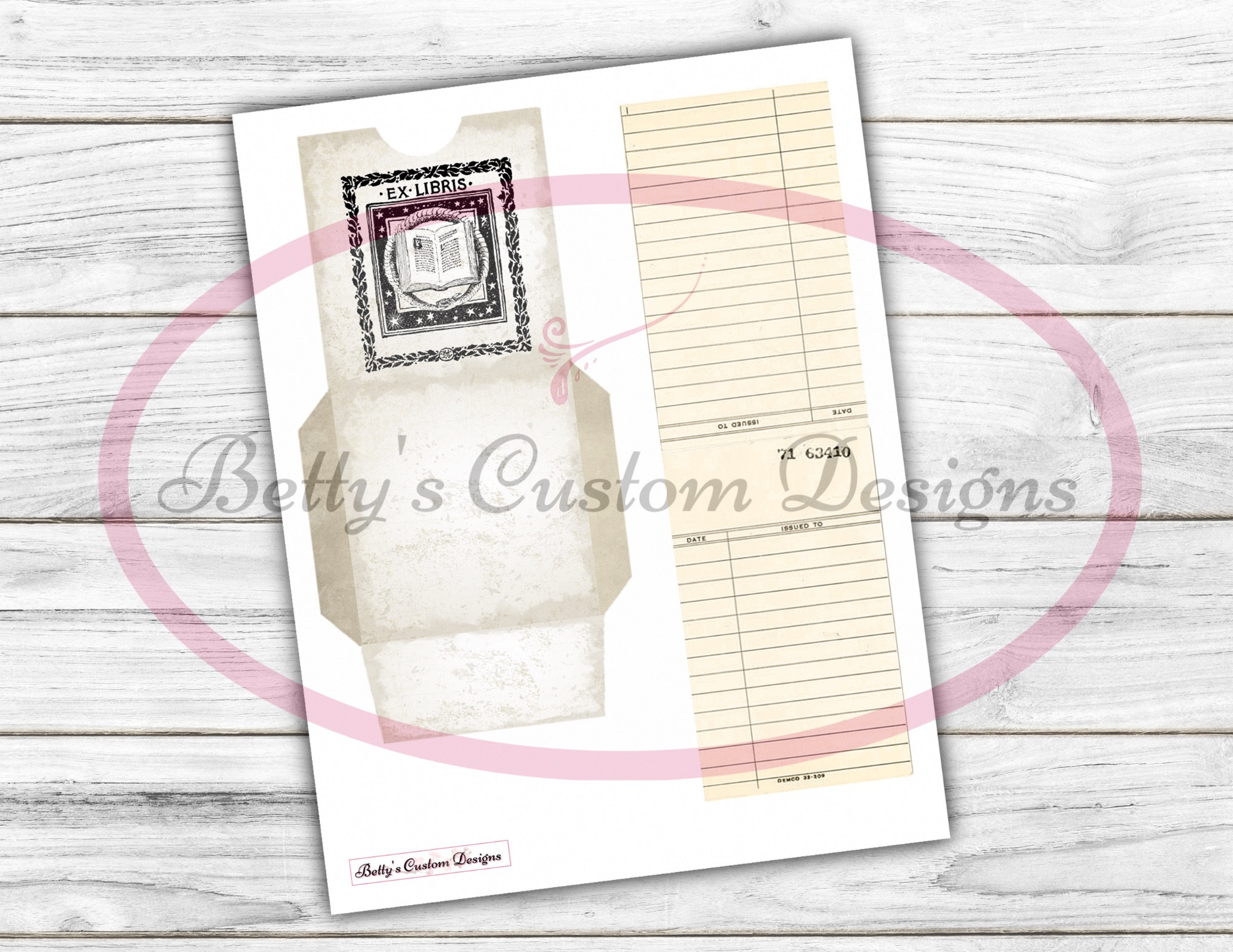 Library Cards and Pockets Printable Journal Cards - Etsy