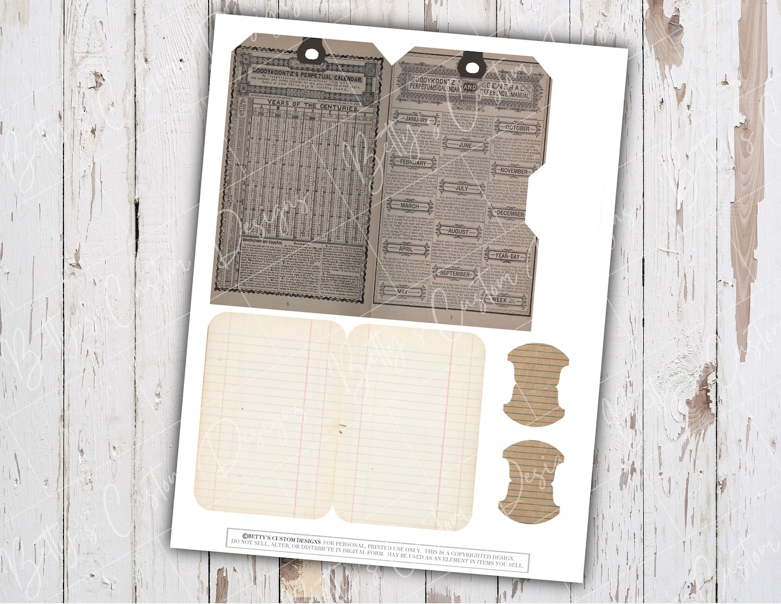Vintage-style Pocket Tags - Printable Tags - Junk Journaling Digitals ...