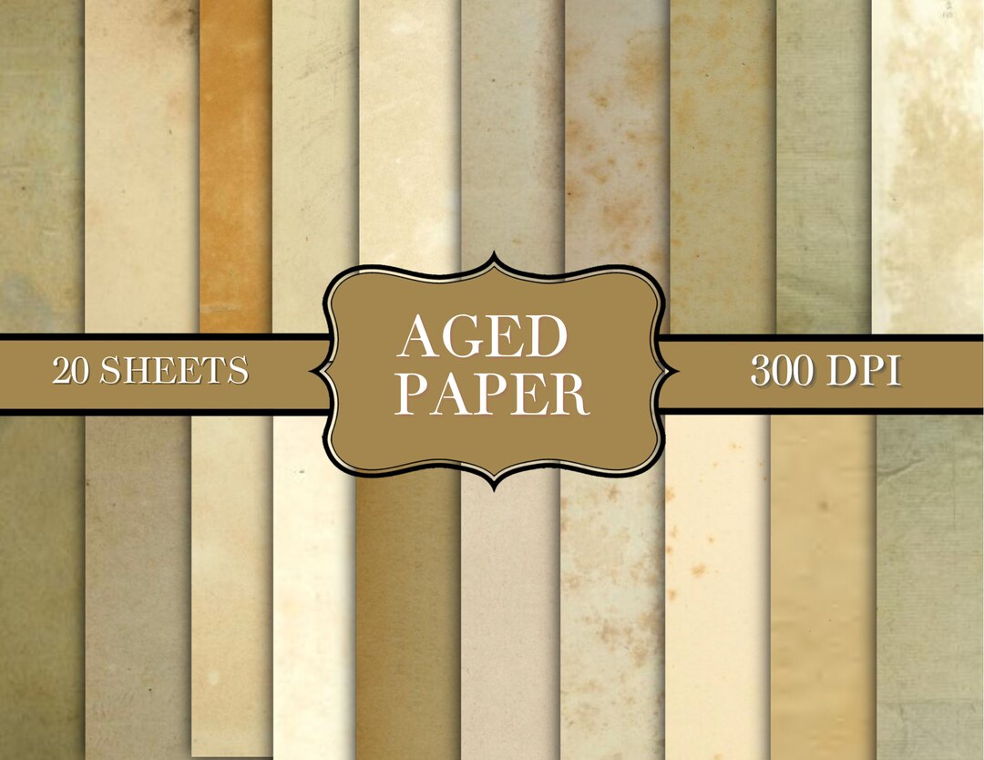 Printable Vintage Aged Paper - Paper Textures - Digital Paper - Grunge ...