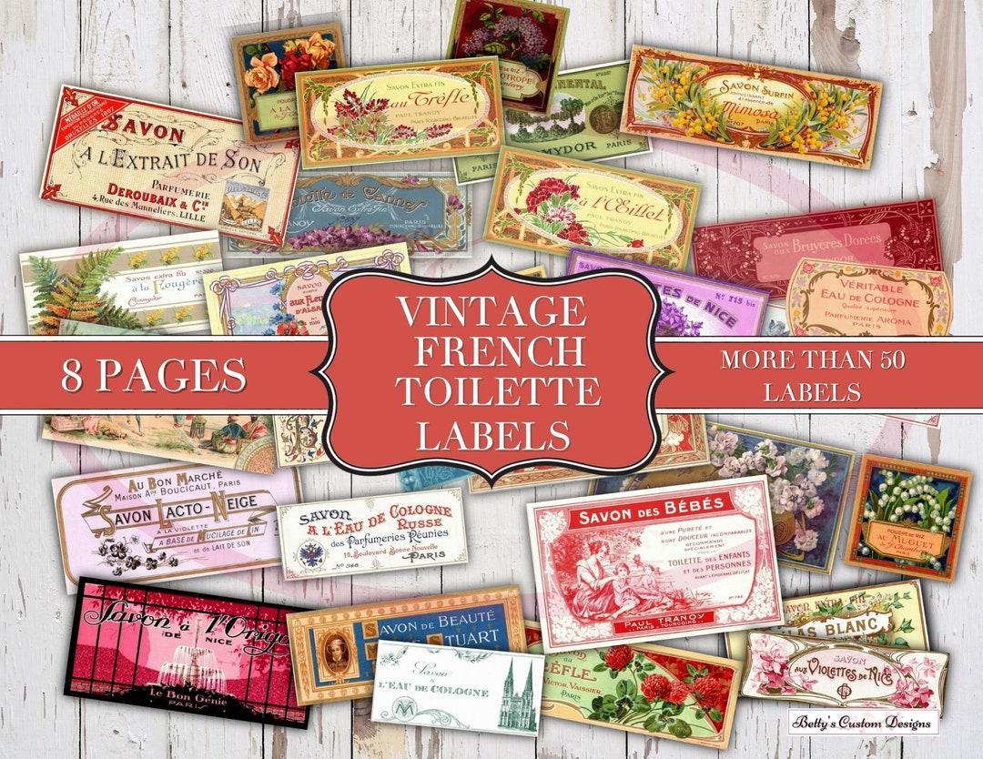 Printable Vintage French Perfume - Soap Labels - Antique - Paris ...