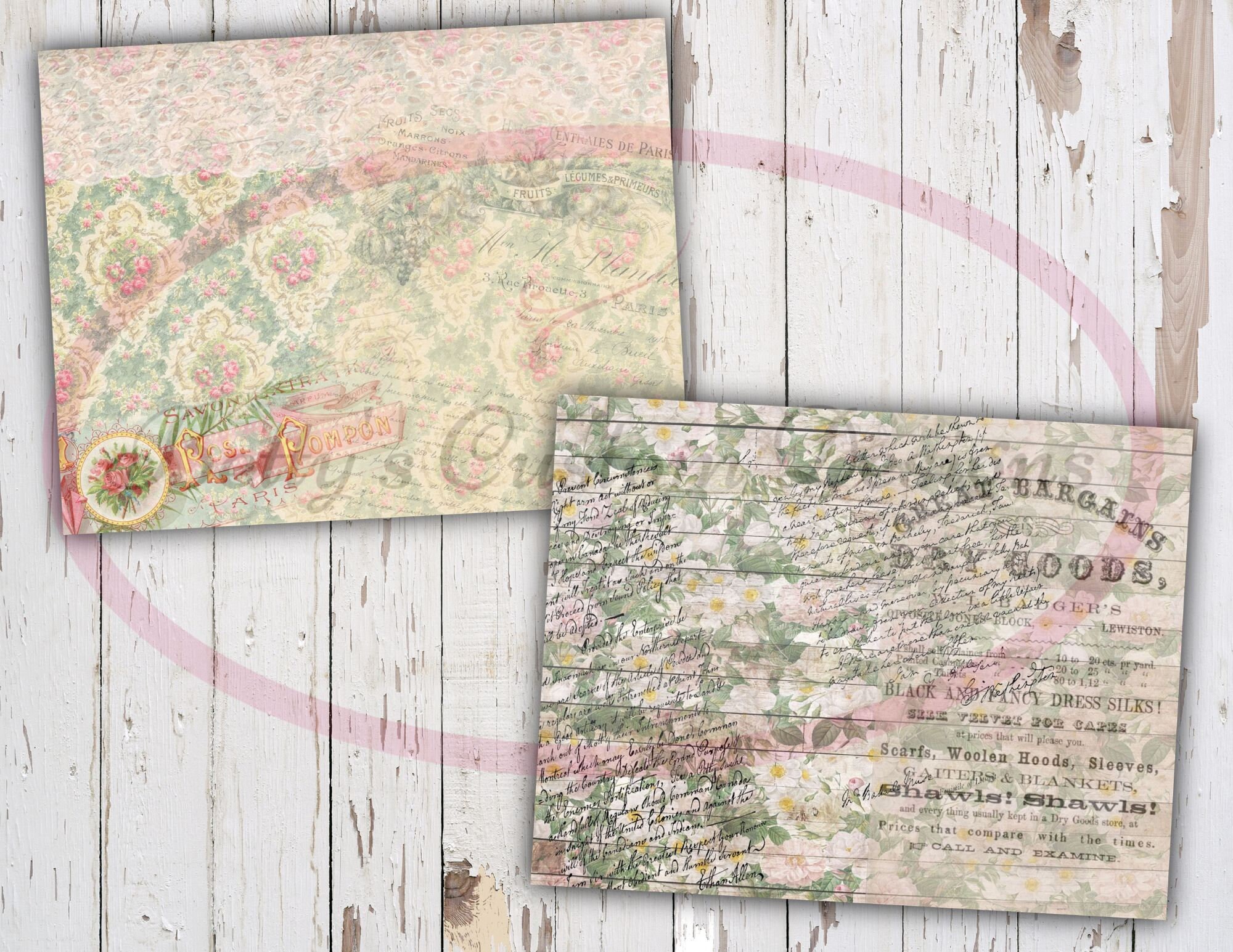 Agendum Junk Journal Kit Digital Paper Prints Scrapbook - Etsy