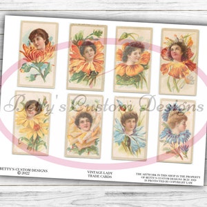 Vintage Lady Trading Cards - Journal - ATC Size - Digital Download ...