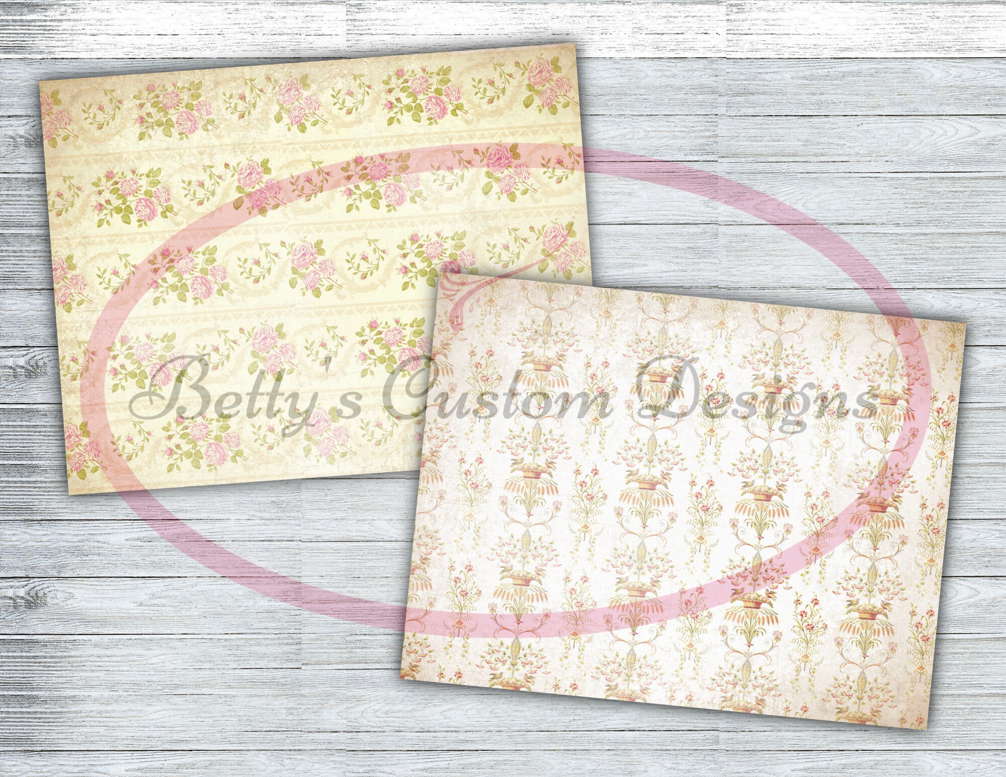 Vintage Pink Wallpaper Junk Journal Kit Digital Paper Prints - Etsy