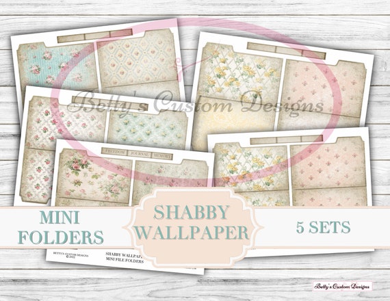 Shabby Wallpaper Mini File Folders Junk Journal Ephemera - Etsy