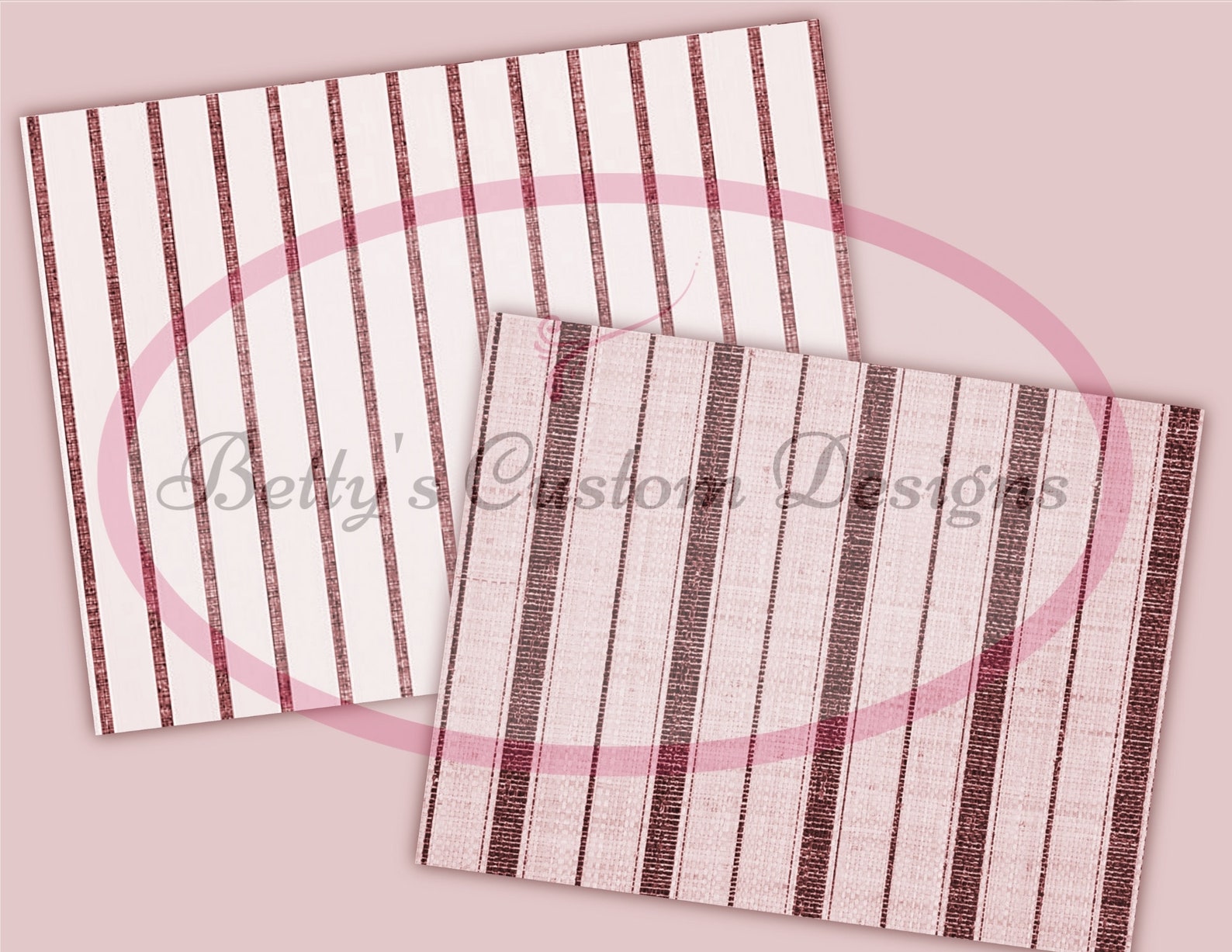 Pink Ticking Paper Kit Background Paper Digital Paper - Etsy