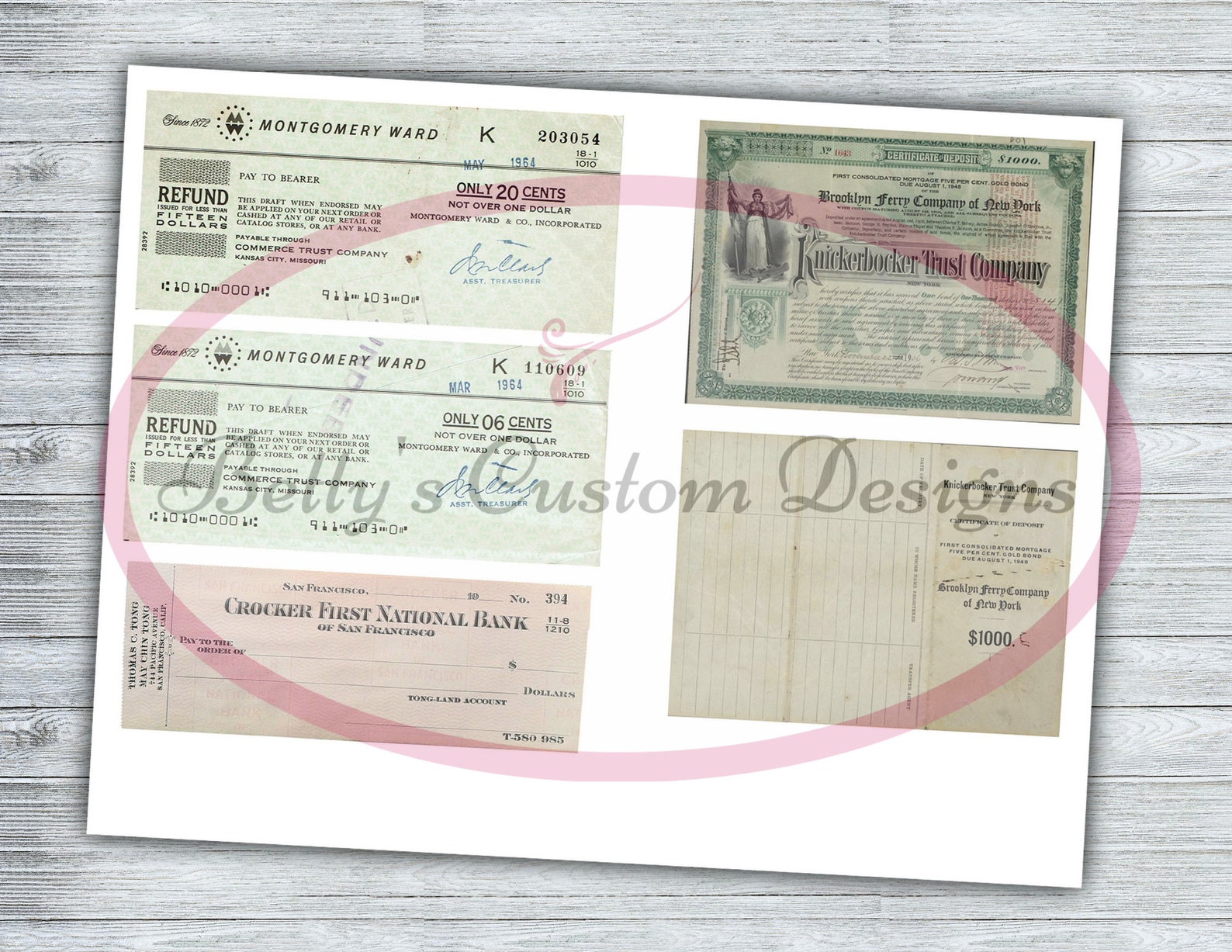 Vintage Bank Notes Vintage Checks Cheque Printable - Etsy