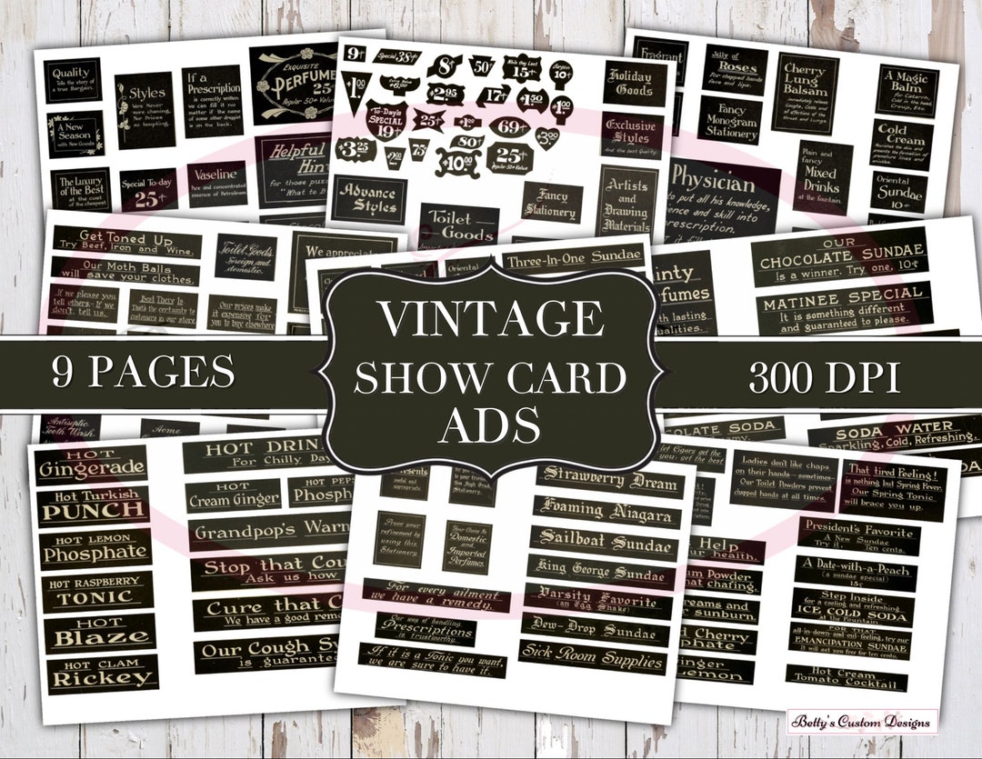 Vintage Show Card Ads - Vintage Adverts - Advertisements - Digital ...