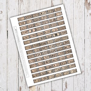 Random Number Labels II - Junk Journal Ephemera - Digital - Printable ...