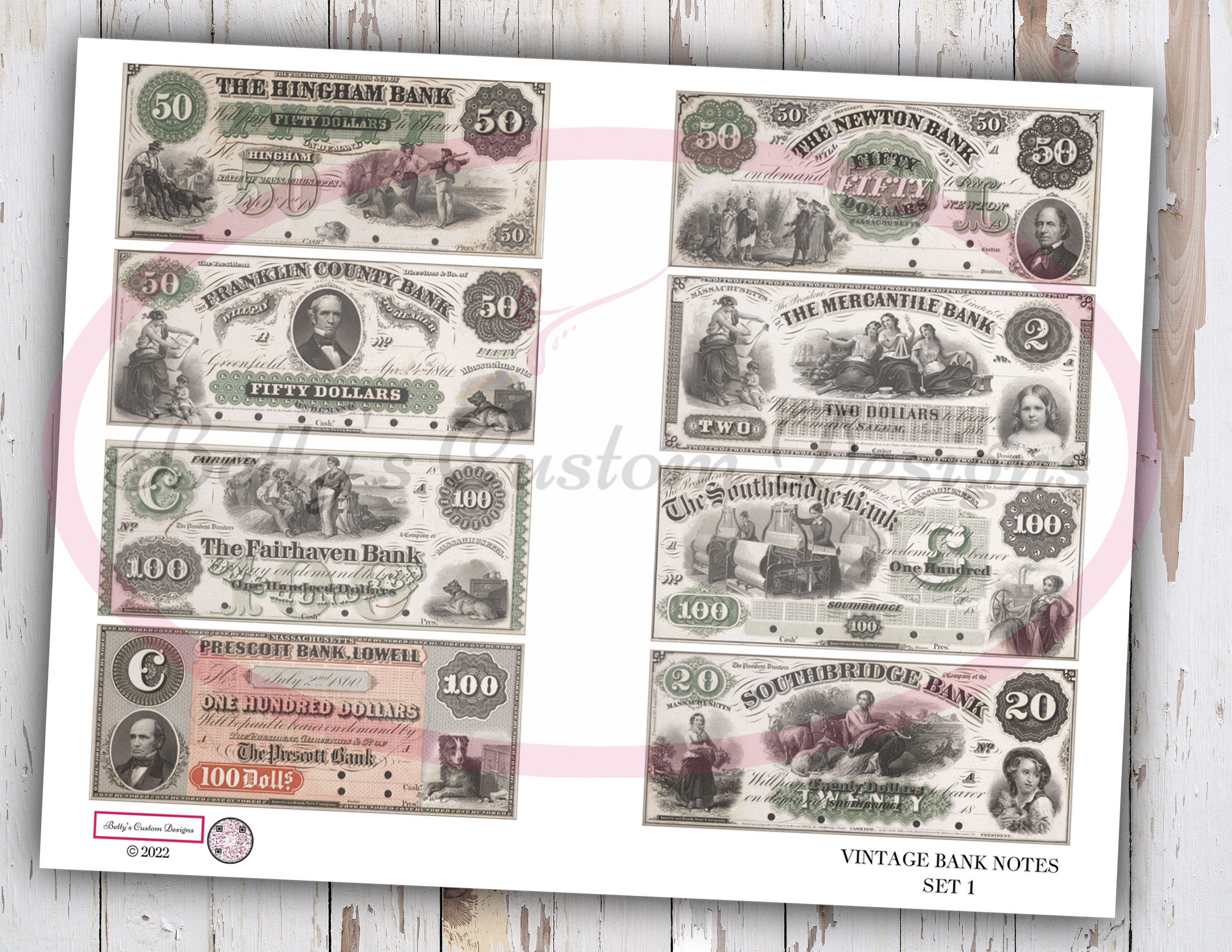 Vintage Bank Notes - Set 1 - Ephemera Pack - Junk Journal ...