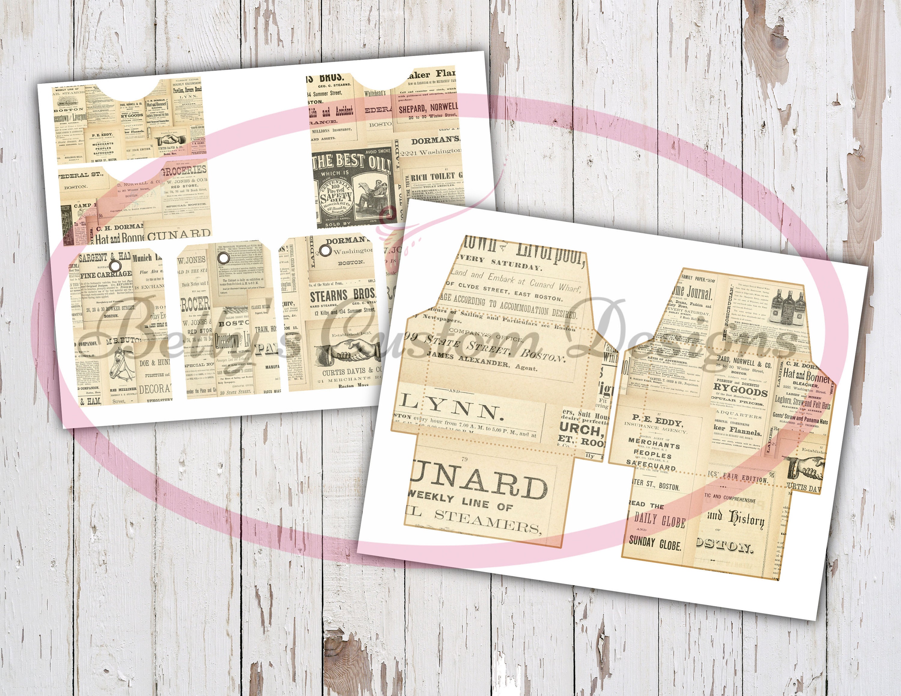 Vintage Book Journal Kit Digital Paper Prints Scrapbook - Etsy