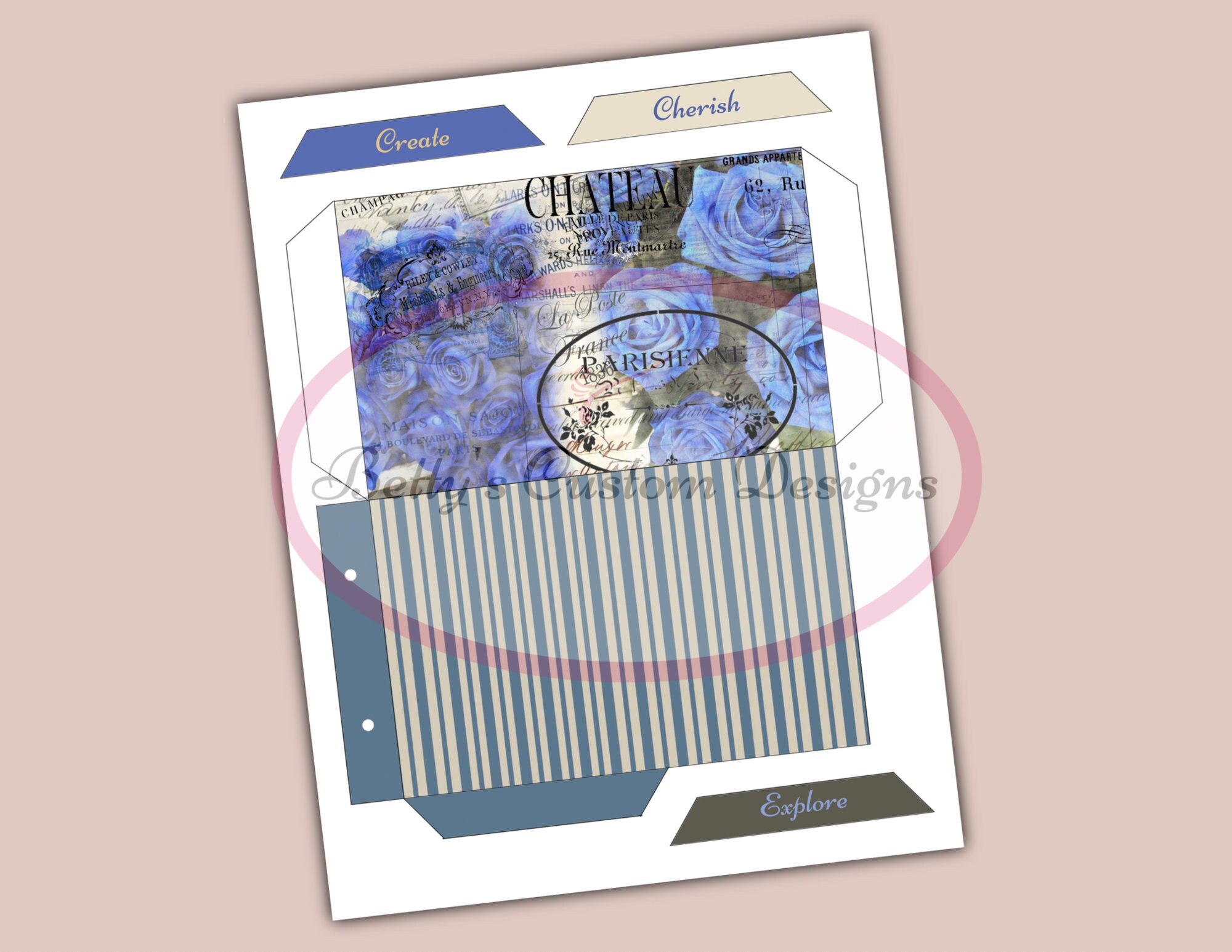 Mini File Folder Book Roses Are Red .and Blue Digital | Etsy